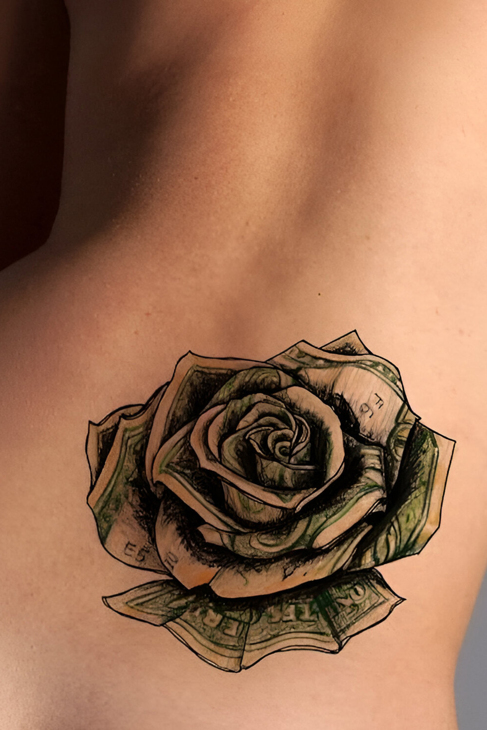 20 Money Rose Tattoos to Symbolize Prosperity and Beauty