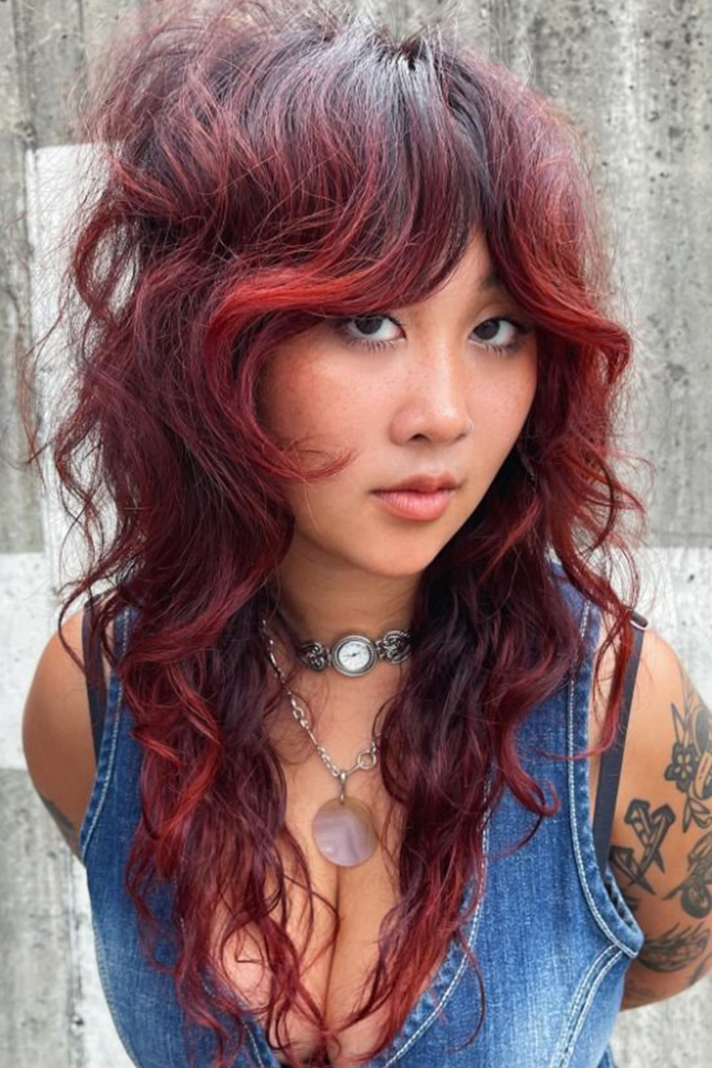 40+ Wolf Cut with Bangs Designs That Scream Chic