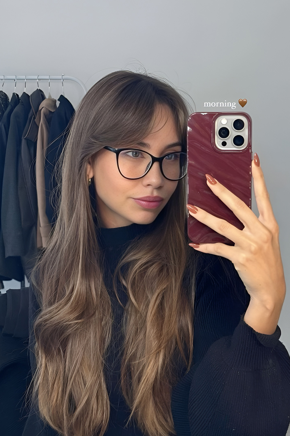 29 Stylish Curtain Bangs Looks for Long Straight Hair with Glasses ...